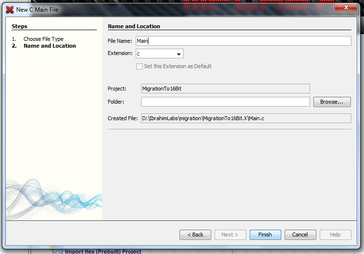 Name Main File Mplab X IDE