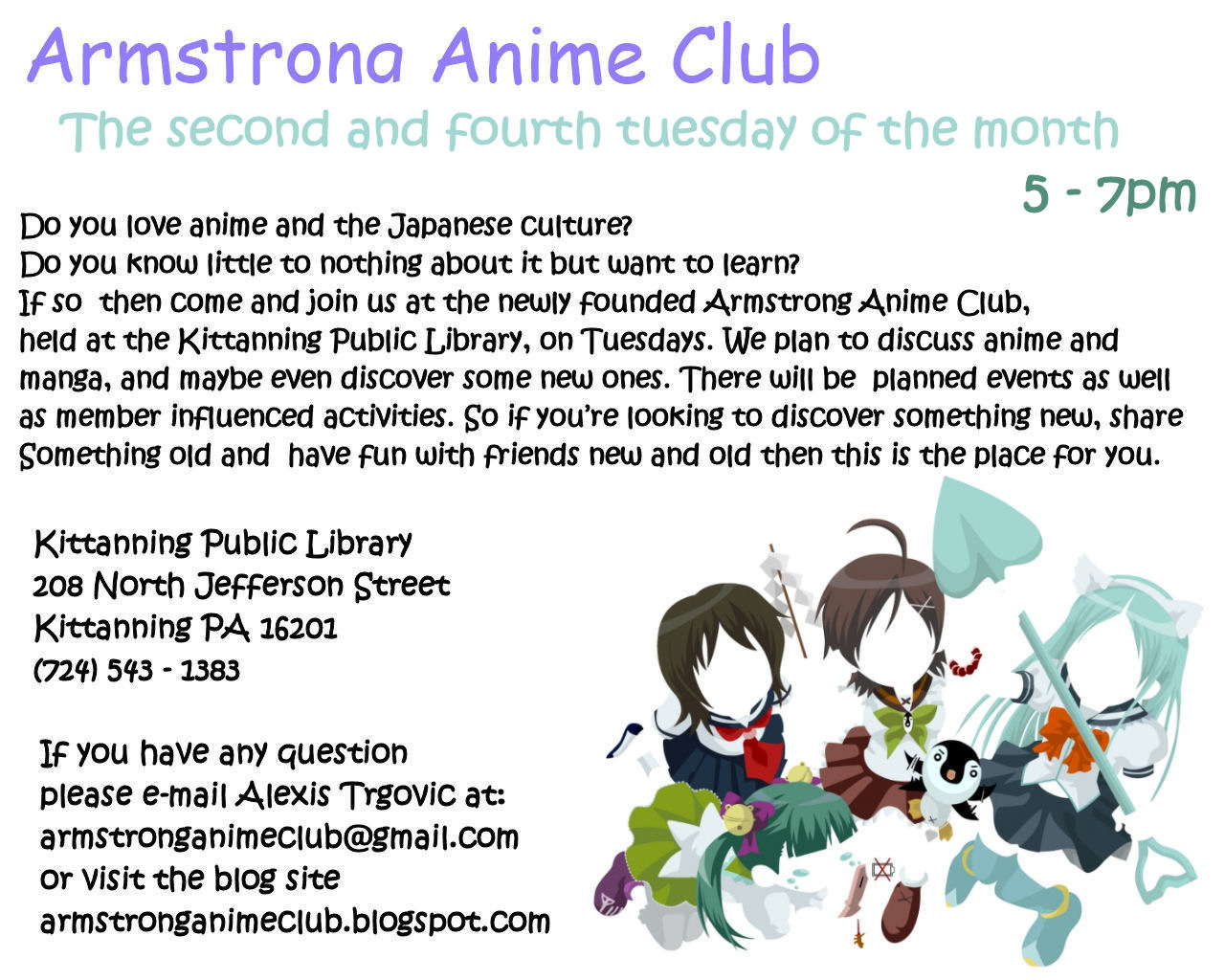 Armstrong Anime Club: Advertising Flyer