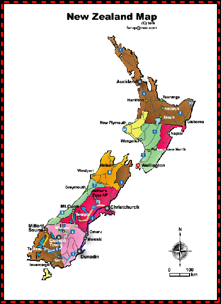 Political Map of New Zealand | Political Map of New Zealand