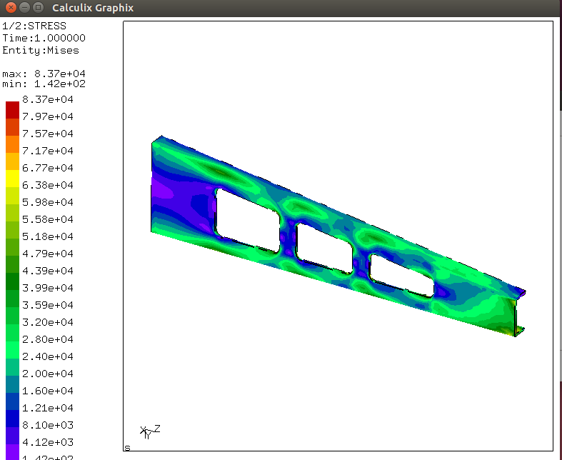 CalculiX - Free Finite Element Software: CalculiX CGX as Postprocessor