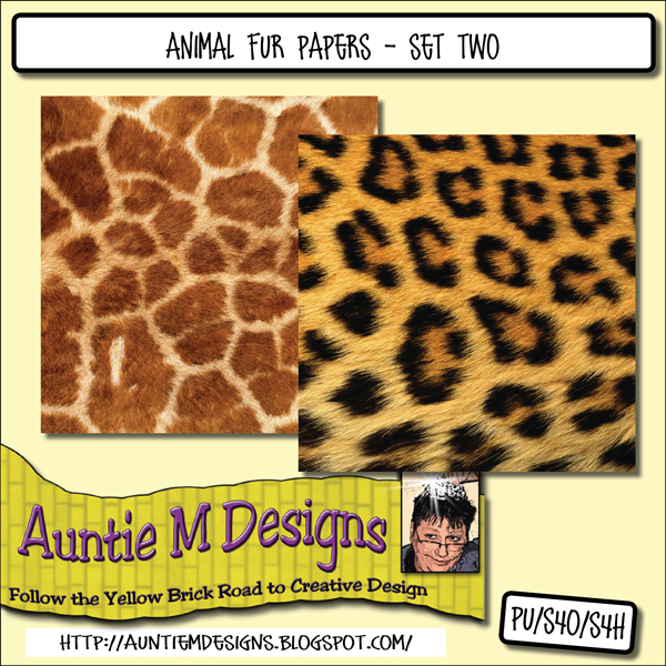 Auntie M Designs: Animal Fur Papers - Set Two