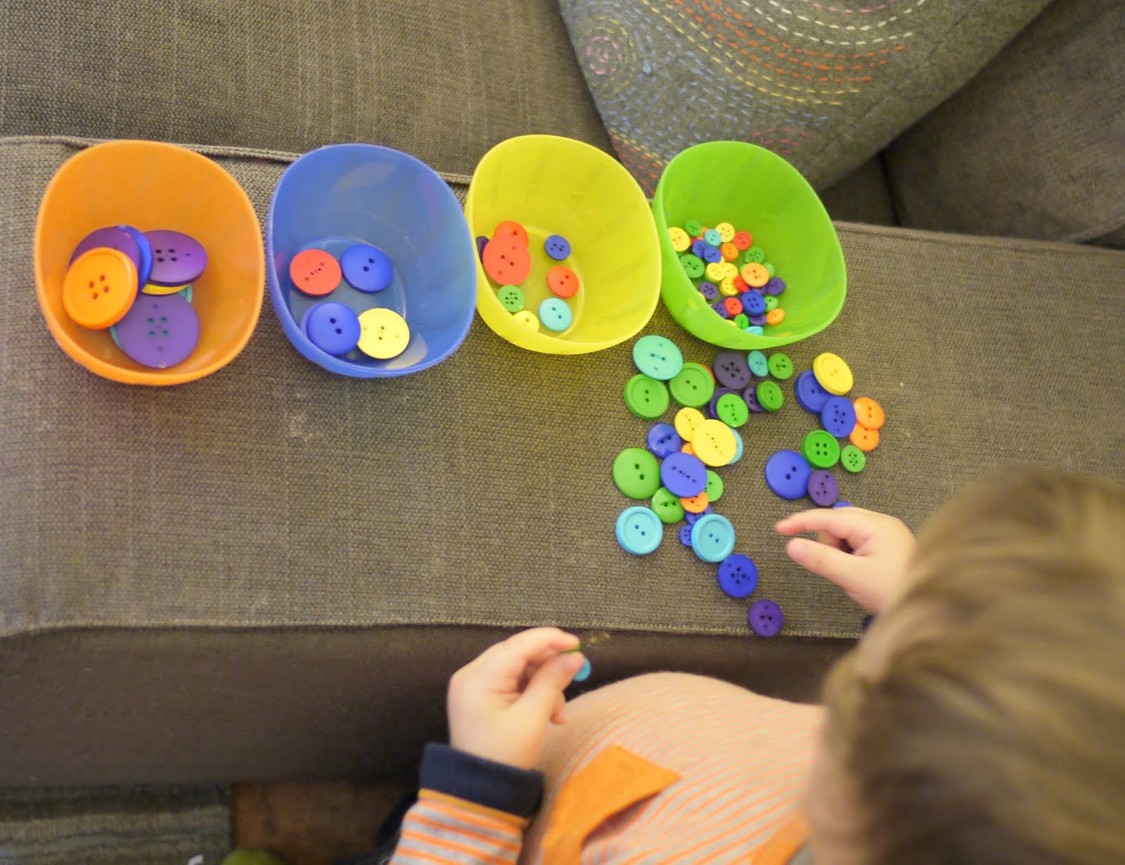 The Rainbow Playhouse: Accidental Montessori: Sorting Buttons