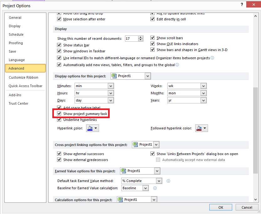 Save your project – Project Summary task | Quick MS Project
