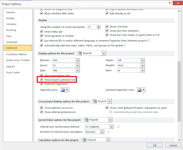 Save your project – Project Summary task | Quick MS Project