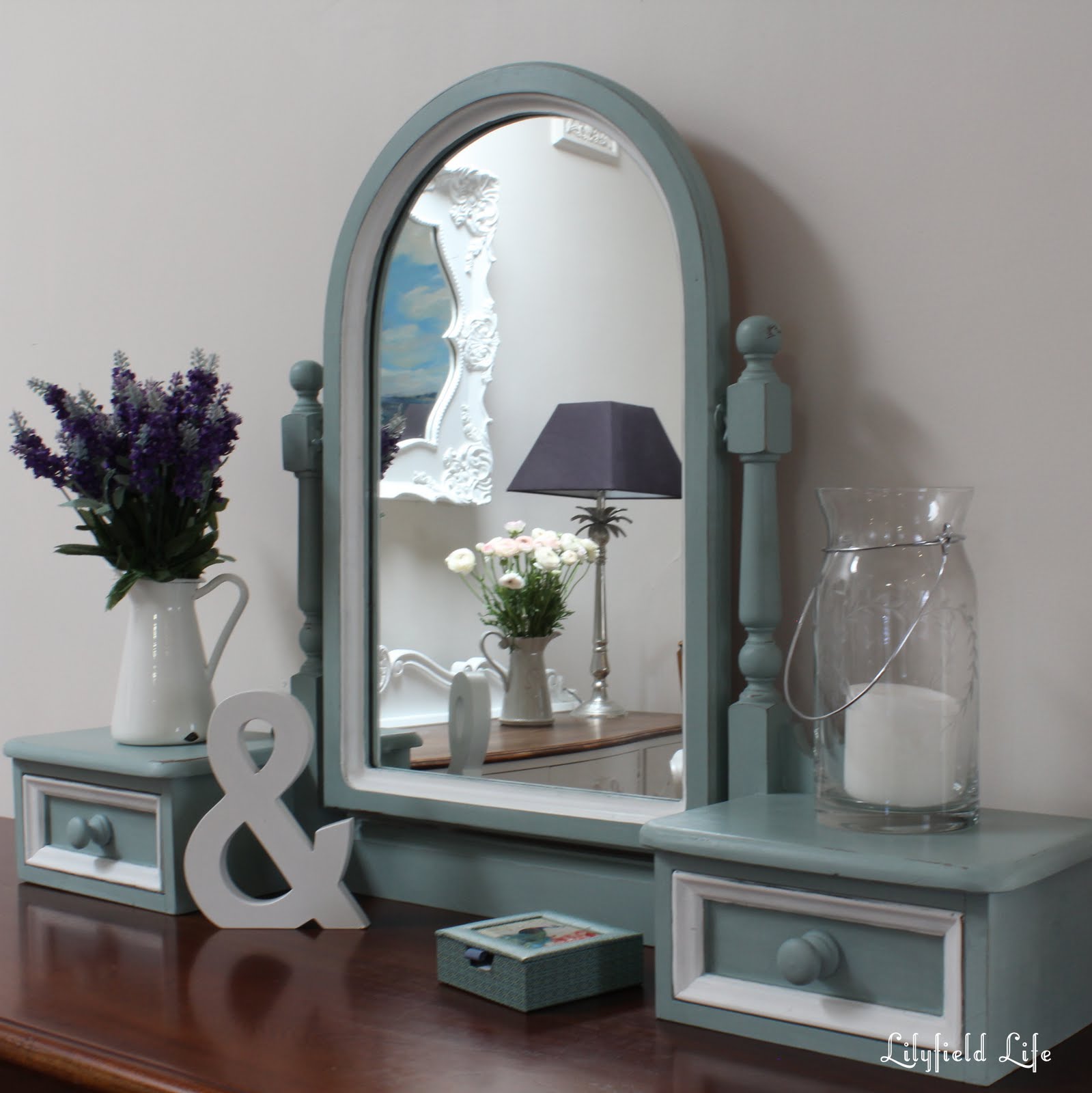 Lilyfield Life: Duck Egg Blue Dressing Table Vanity Mirror Set