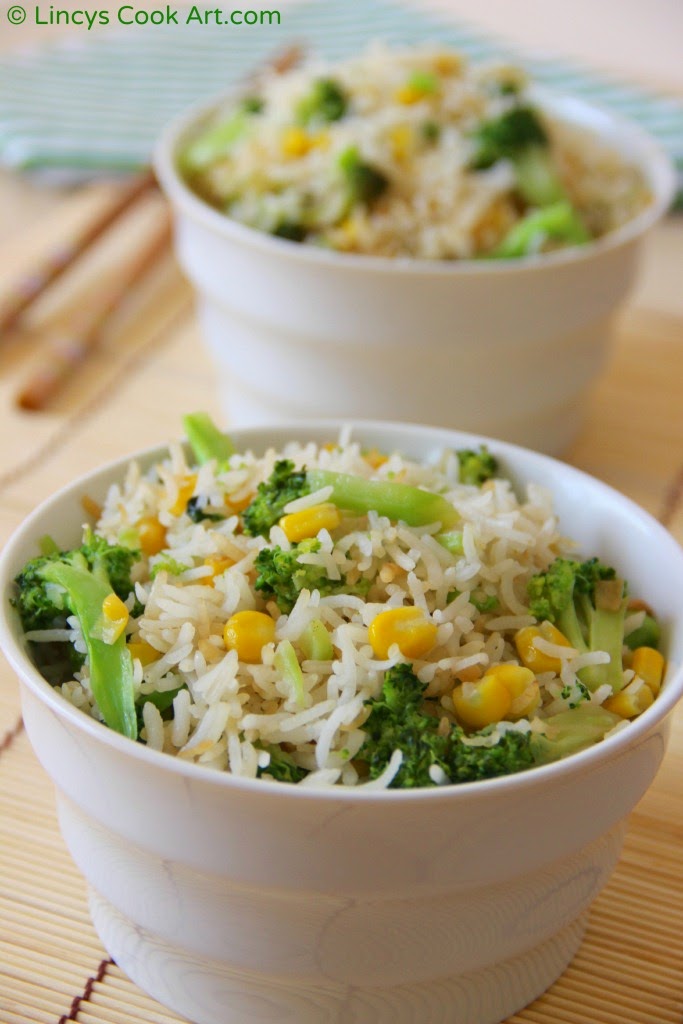Broccoli Fried Rice ~ Lincy's Cook Art