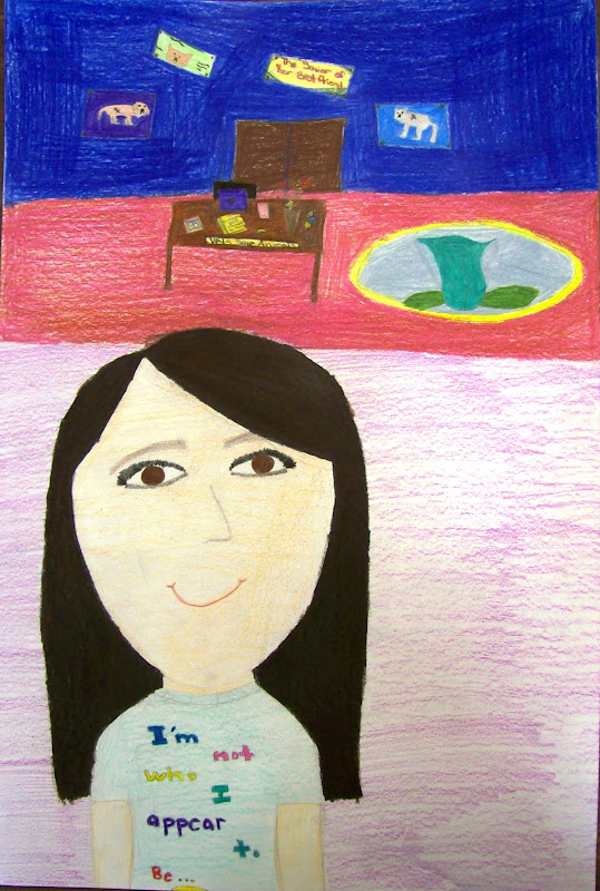 Art at Midway Middle School: Self Portraits with a Twist