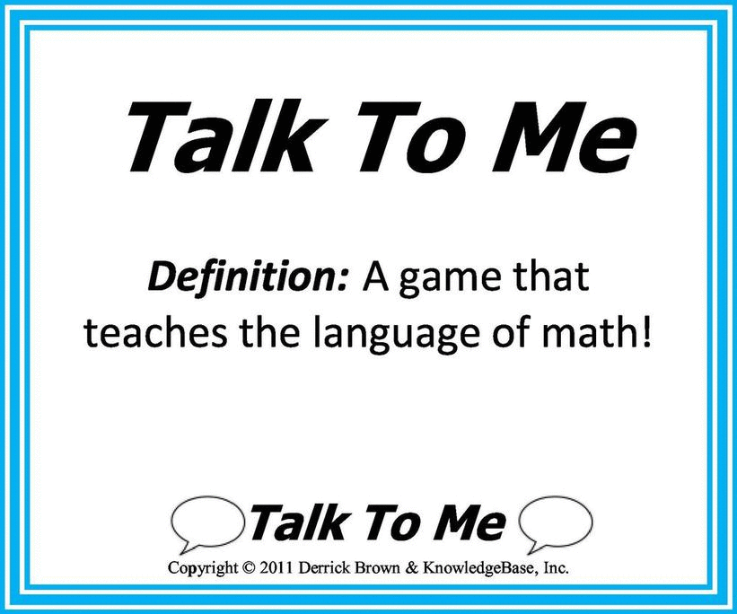 reachthenteach.com: Big Ideas About Math Education: Using "Talk To Me ...
