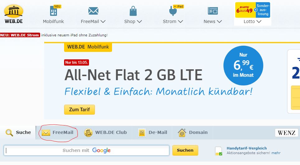 Webde Login Register At Webde Freemail