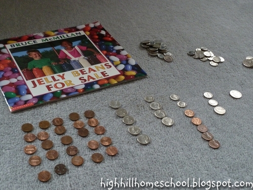 Highhill Homeschool: Jelly Beans For Sale - Counting Money