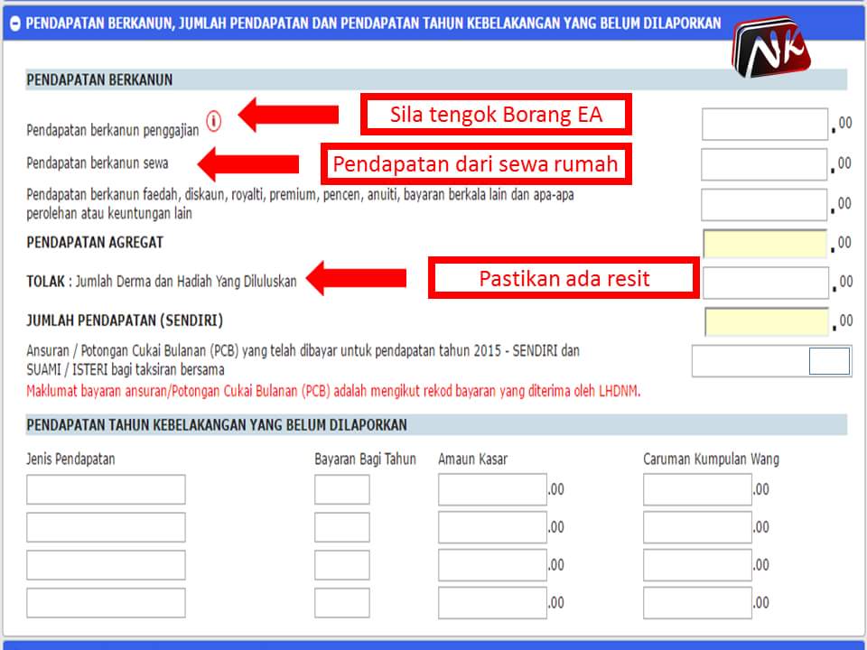Cara-cara Isi Borang Cukai e-Filing - Azman See You Cara-cara Isi Borang Cukai e-Filing - Azman See You