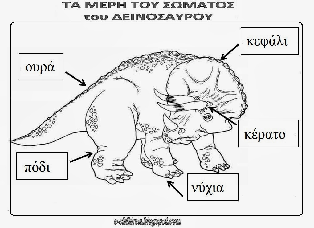 ΤΑ ΜΕΡΗ ΤΟΥ ΣΩΜΑΤΟΣ ΤΟΥ ΔΕΙΝΟΣΑΥΡΟΥ - Πίνακες Αναφοράς & Φύλλο Εργασίας ...