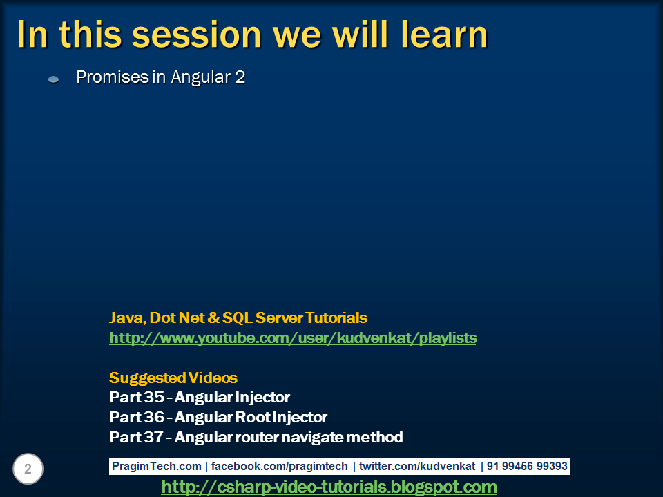 Sql server, .net and c# video tutorial: Promises in angular 2 example