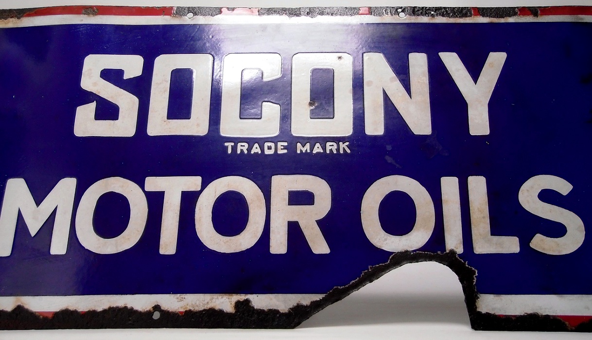 PATINA ANTIK: SOCONY MOTOR OILS ENAMEL SIGN