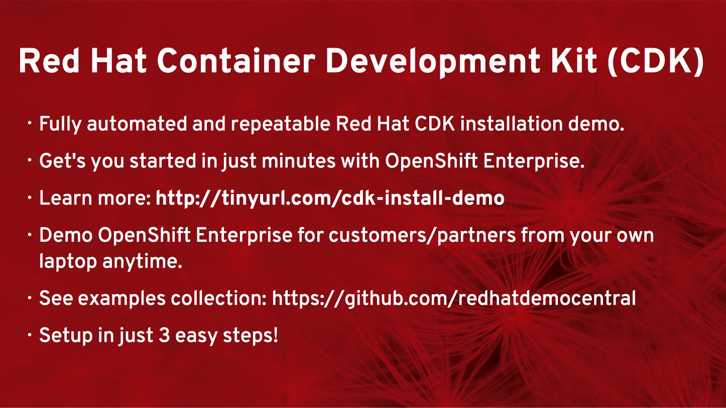 Eric D. Schabell: Installing the Red Hat Container Development Kit 2.2 release
