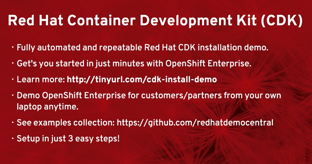Eric D. Schabell: Installing the Red Hat Container Development Kit 2.2 ...