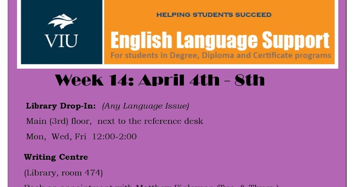 VIU International Academic Support : English Language Support ...