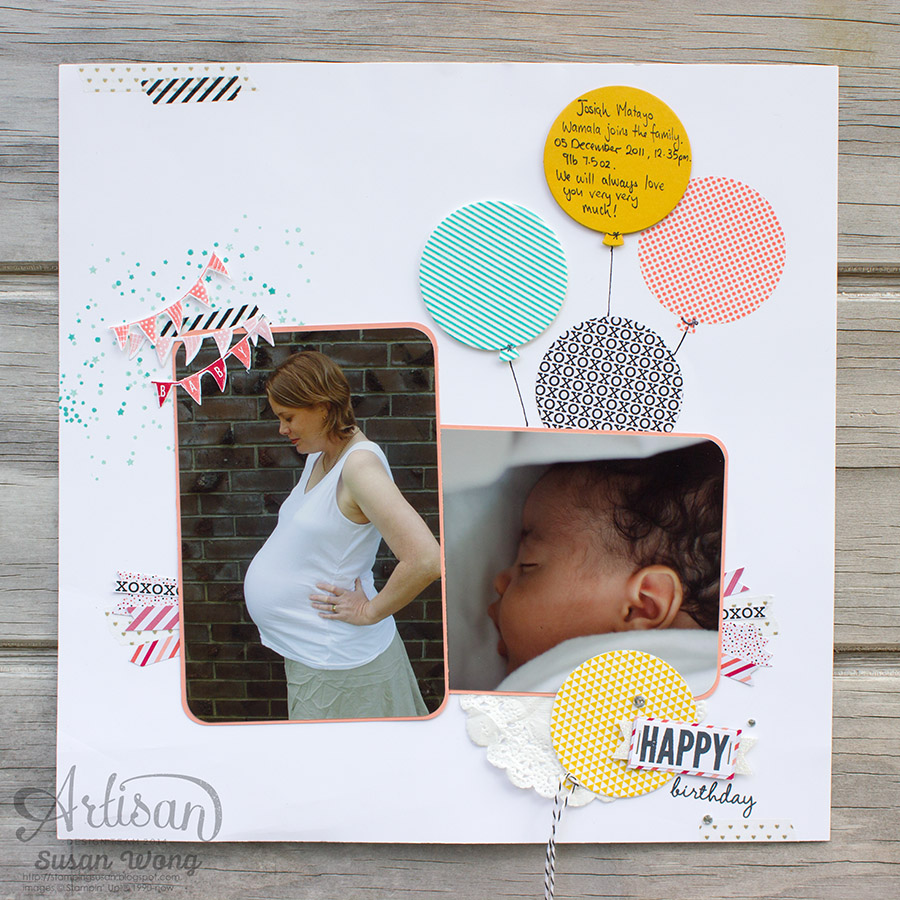 Celebrate Today Baby Layout ~ Stampin' Up! Artisan Blog Hop