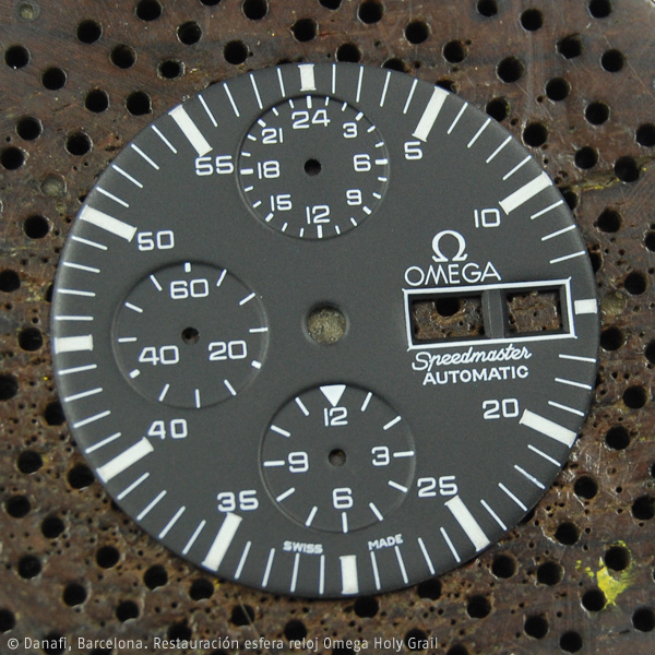 Watch repair and restoration: Omega Speedmaster watch dial restoration