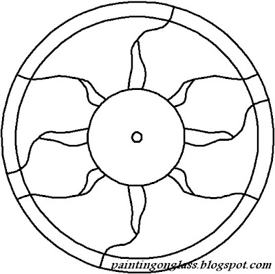 Stained Glass Sun Clock Pattern ~ painting on glass