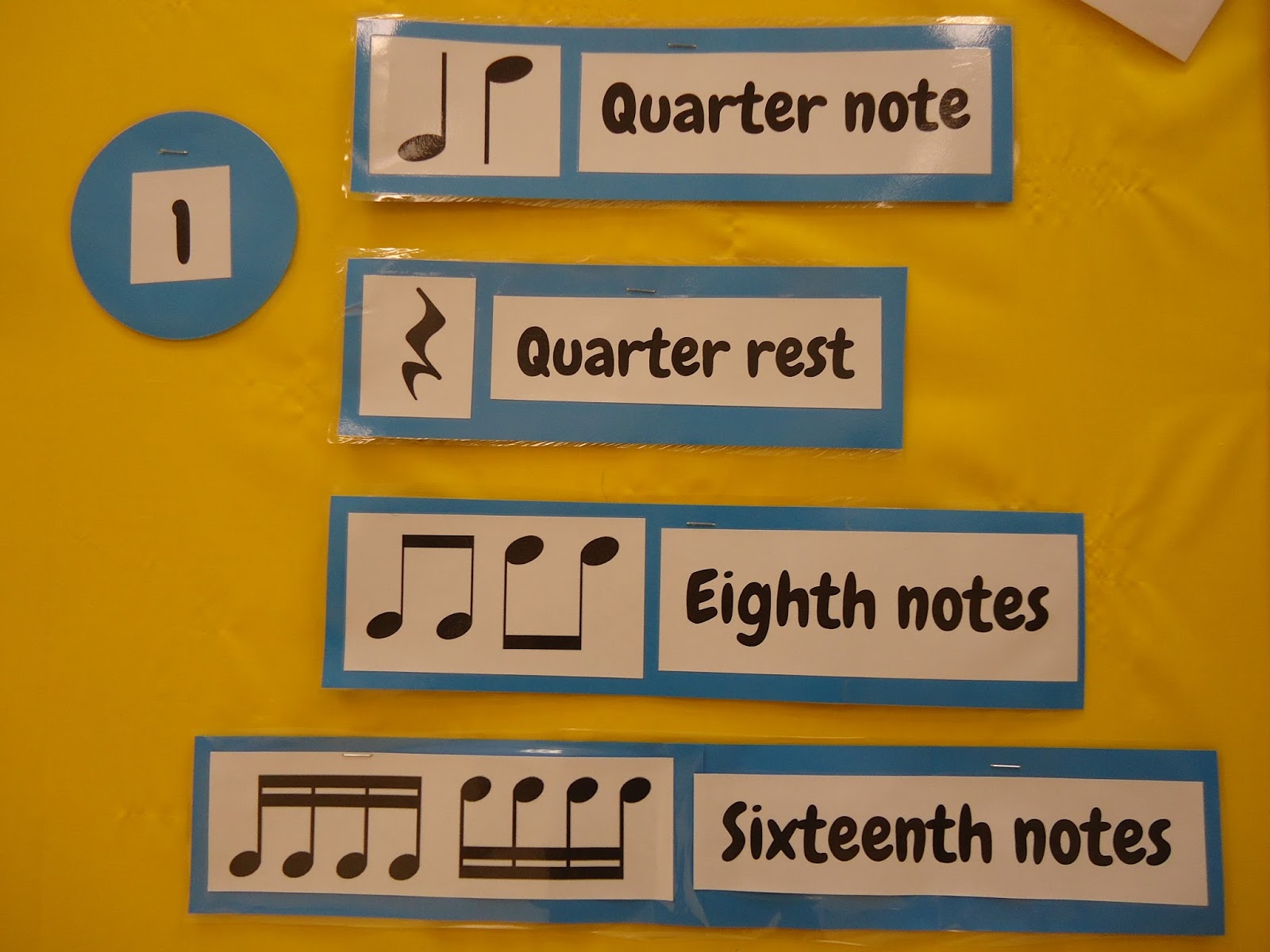 Teaching Elementary Orchestra : Rhythms Bulletin Board