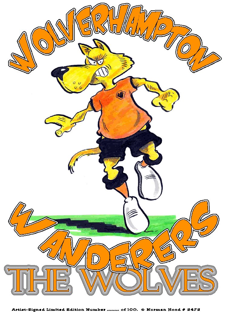 THE CARTOONSTORE: WOLVERHAMPTON WANDERERS MASCOT LOGO CARTOON