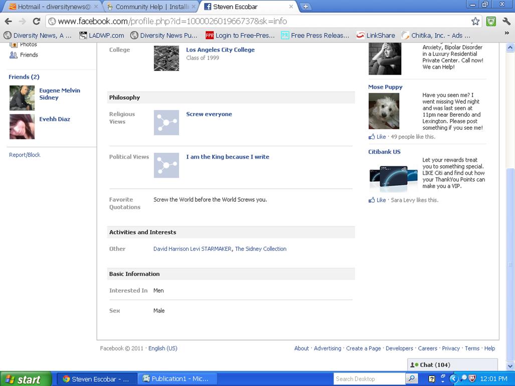 UPDATE: Fake Profile or Impostor Profile created by David Harrison Levi ...