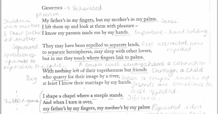 2015-17 A Level English: 'Genetics' by Sinead Morissey