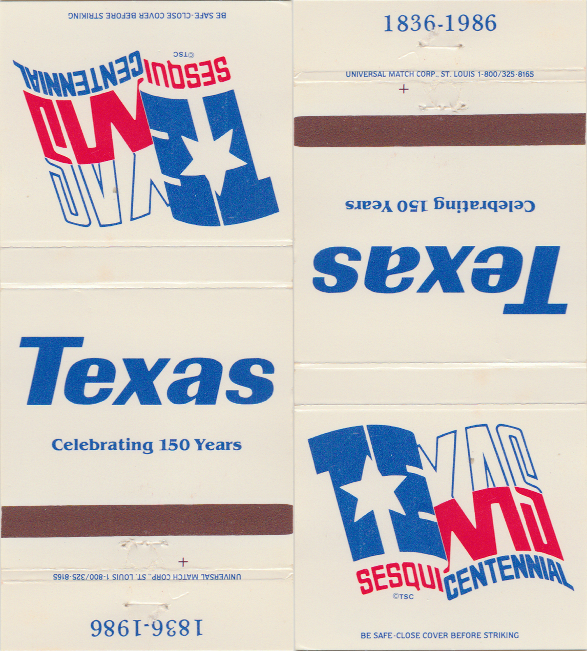 Texas Pop Culture: Matchbook Memories: Texas Sesquicentennial Wagon Train