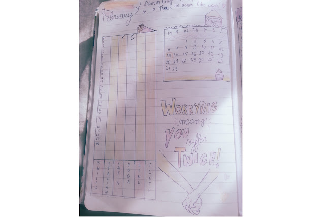 February 2017 monthly journal spread | My Pastel World