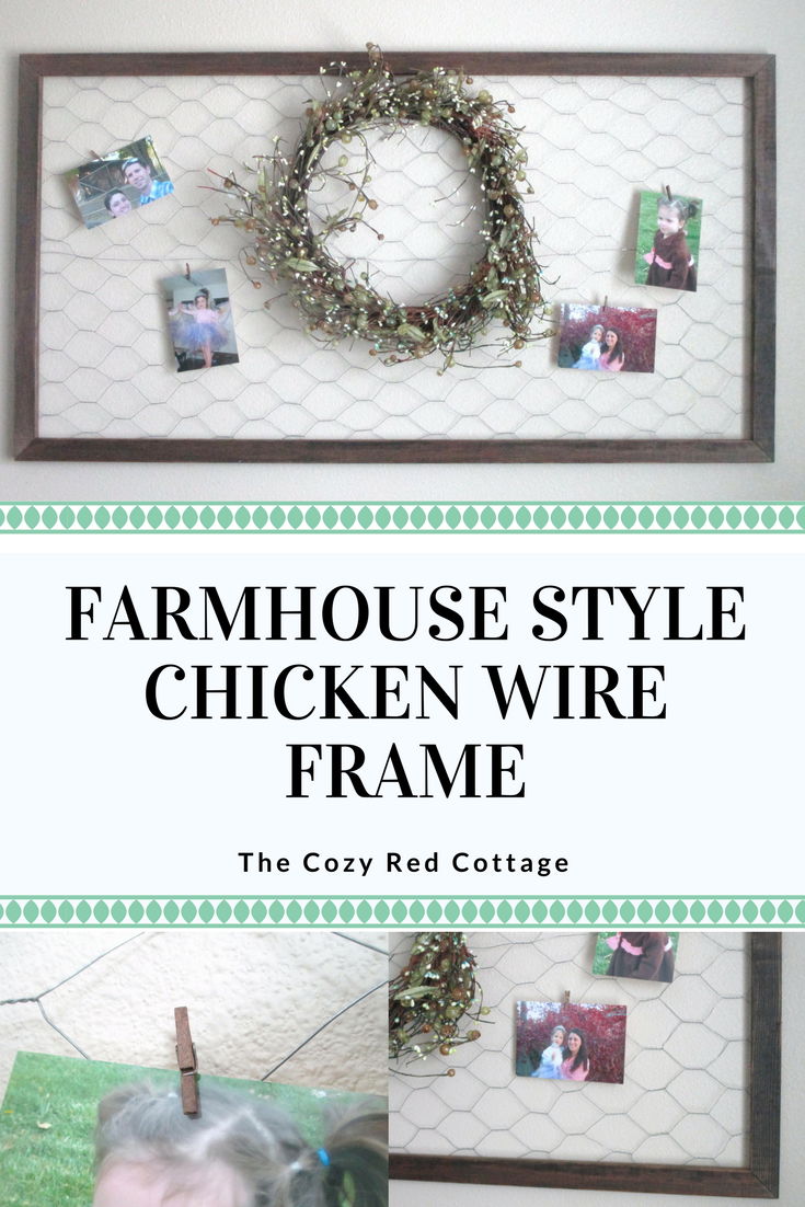 The Cozy Red Cottage: Farmhouse style chicken wire frame