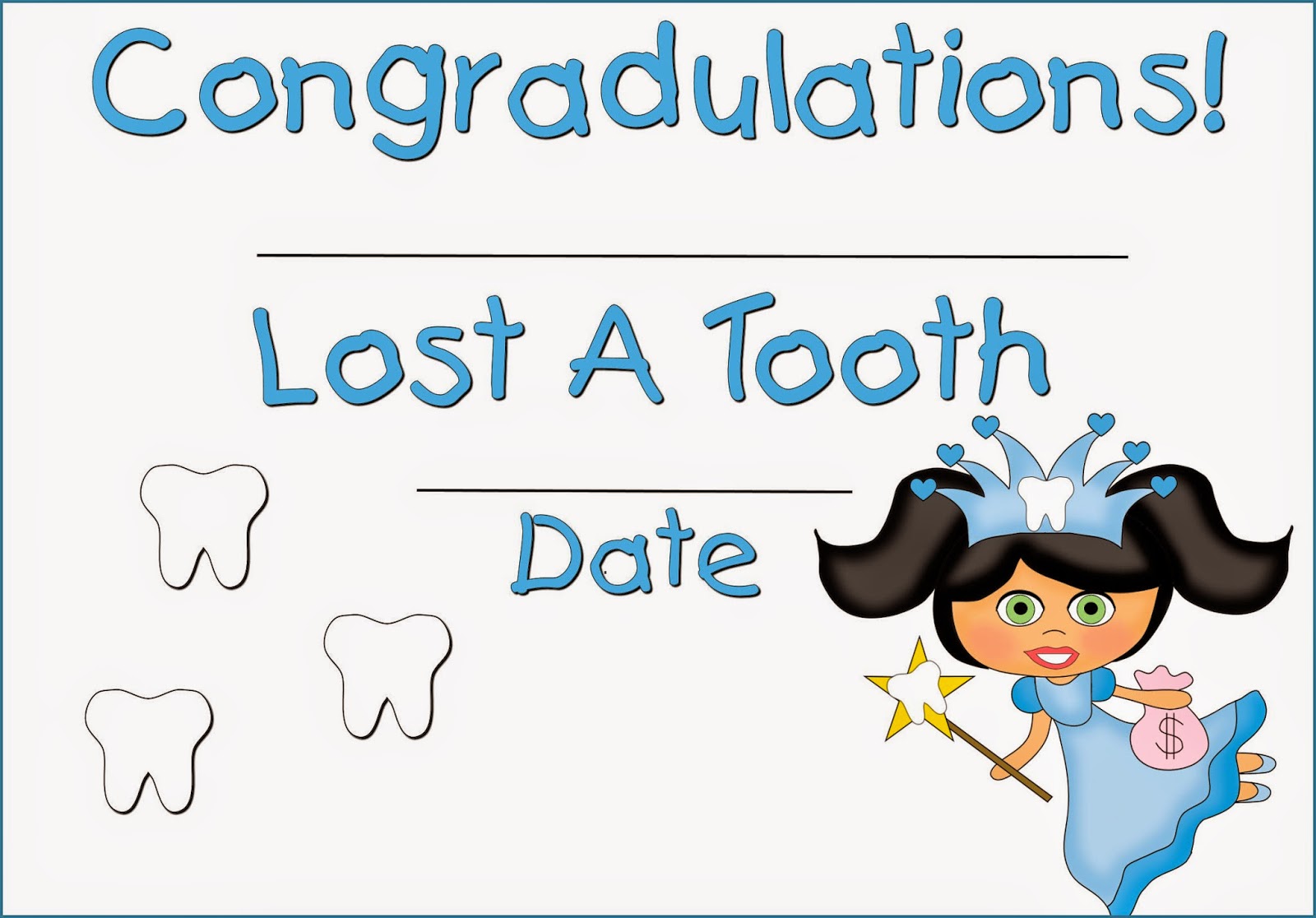 Resale Clipart: Free Tooth Fairy Award for Teachers