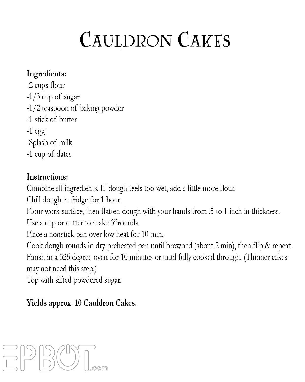EPBOT: Final Harry Potter Recipes: Cauldron Cakes & Savory Pumpkin Pasties!