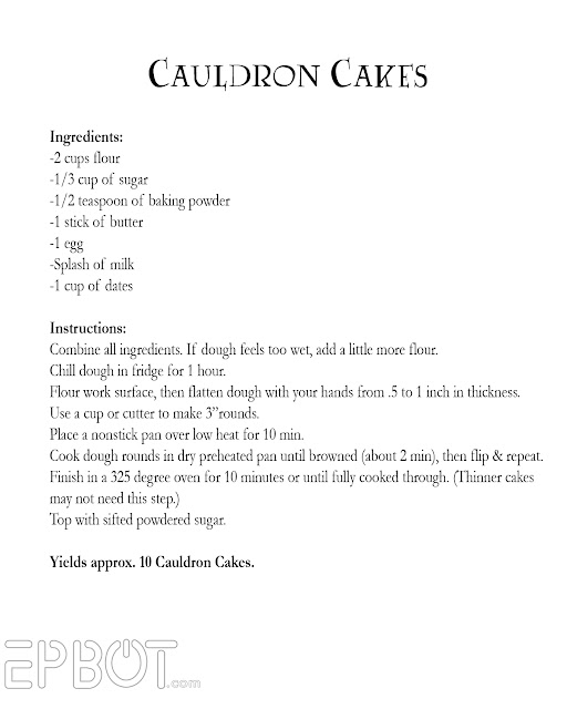 EPBOT: Final Harry Potter Recipes: Cauldron Cakes & Savory Pumpkin Pasties!