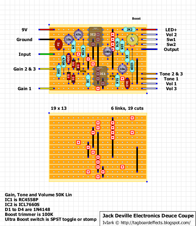 Guitar FX Layouts: Jack Deville Electronics Deuce Coupe