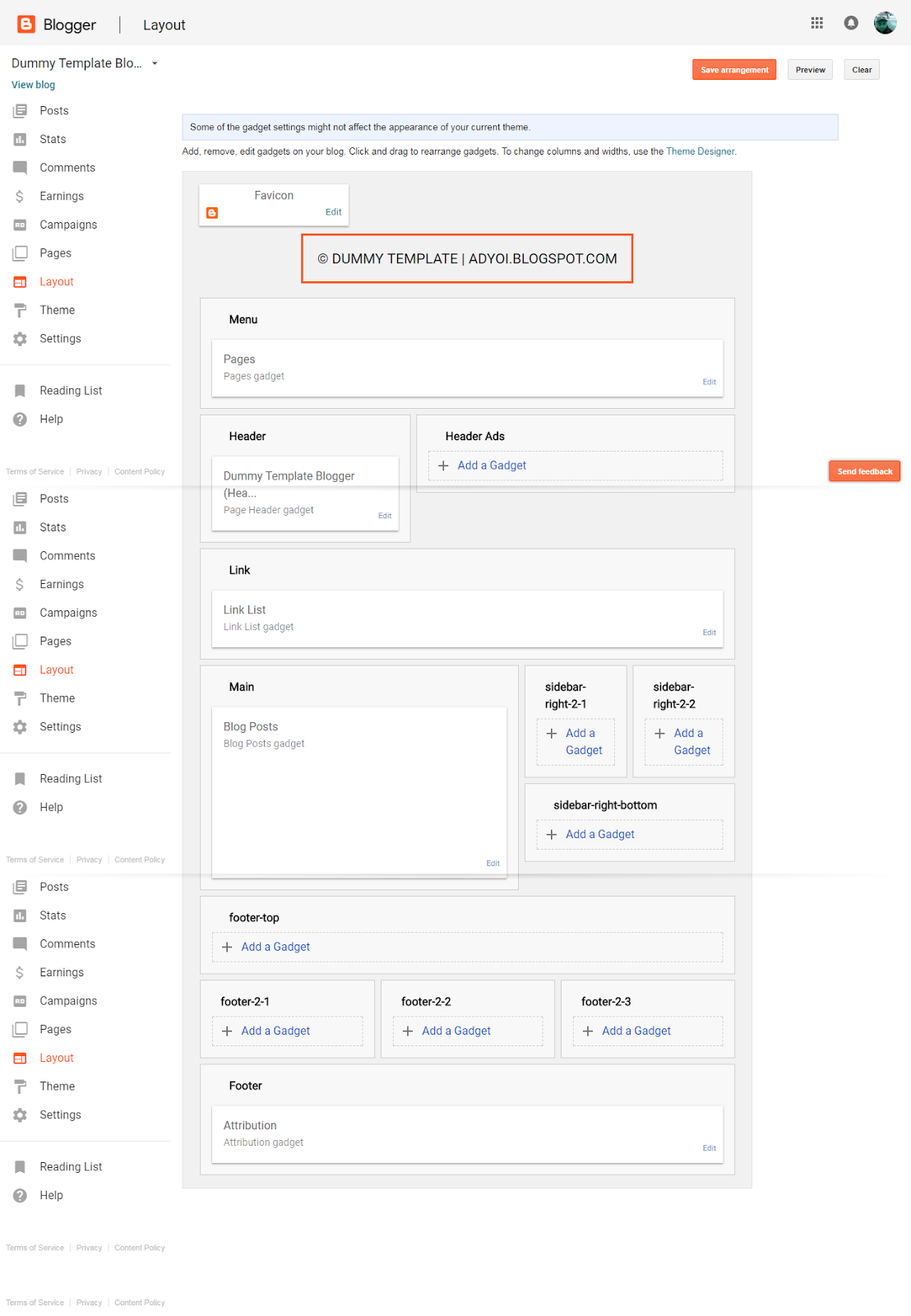 Dummy Template Blogger