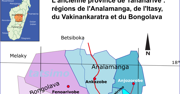 Tatsimo: Carte des régions des Hautes Terres de l'Imerina