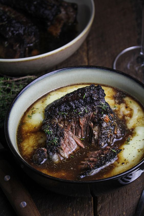 Classic Red Wine-Braised Beef Short Ribs - Healthy Food Menu
