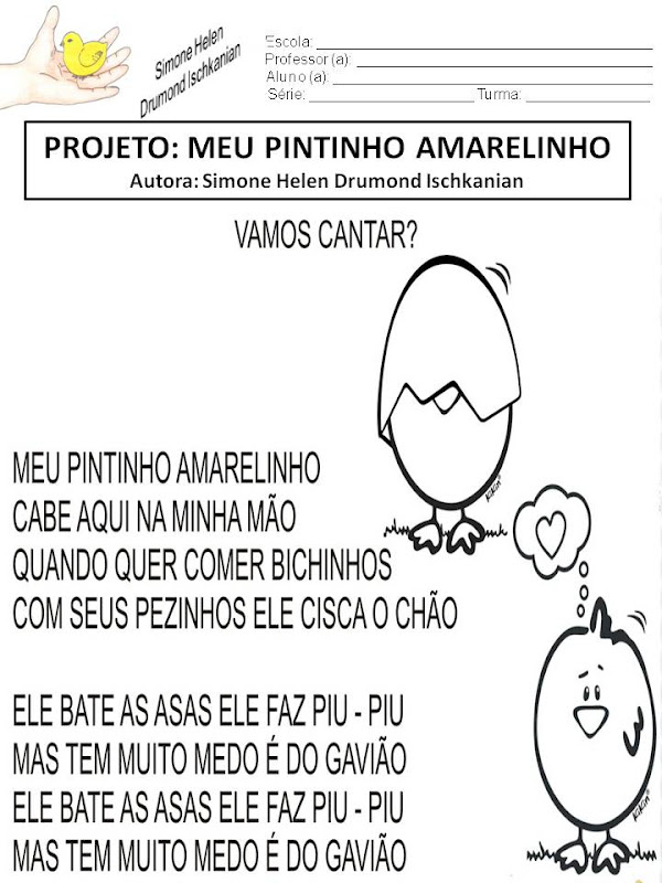 PROJETO: MEU PINTINHO AMARELINHO 1 - ATIVIDADES ANOS INICIAIS COM A BNCC