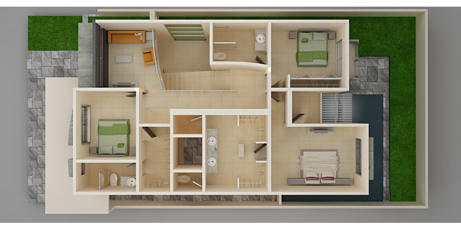 Plano de casa con recibidor a doble altura ~ Planos y Plantas ...