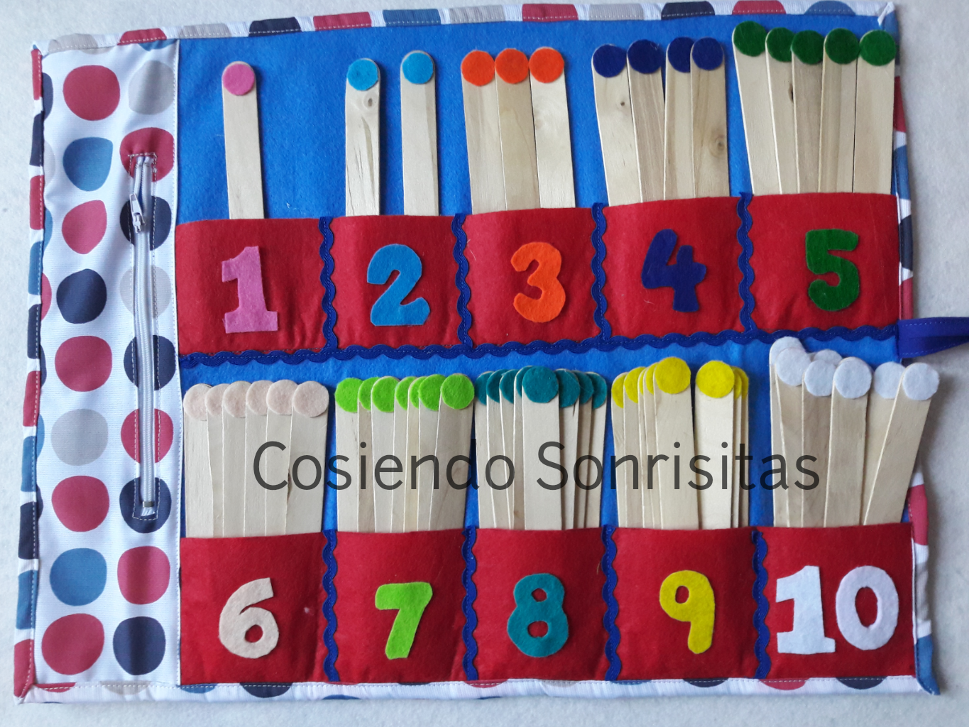 Cosiendo sonrisitas: Palitos Numericos