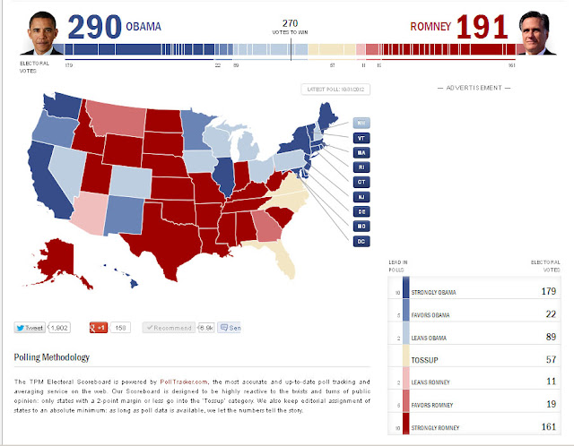 ELECTORAL COLLEGE MAP SHOWS FOR OBAMA