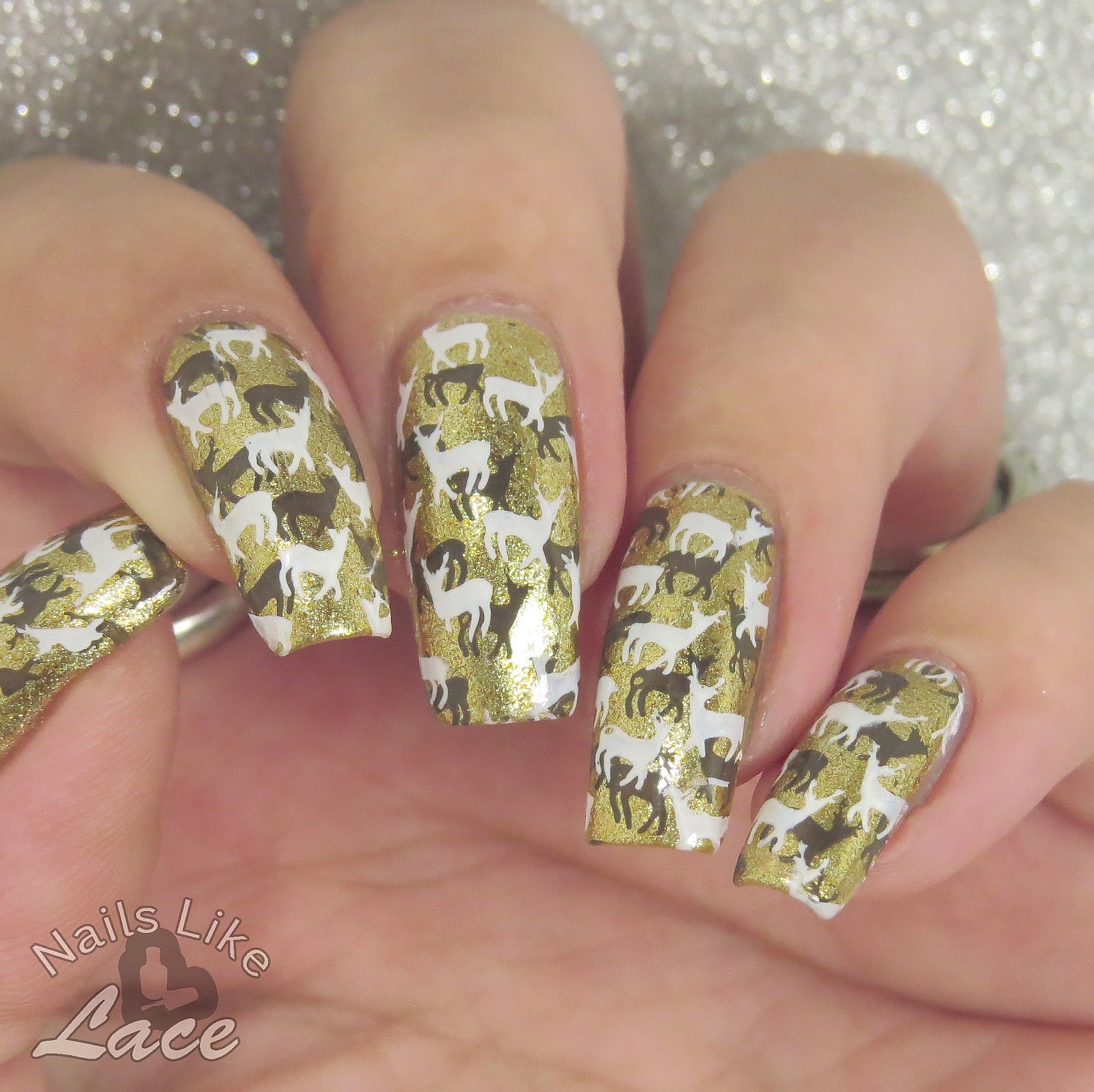 NailsLikeLace: The Digit-al Dozen does December: Winter Deer Wrapping ...