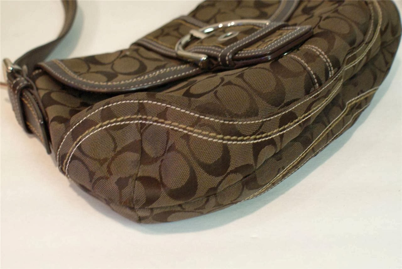 COACH 10297 BROWN SOHO SIGNATURE FLAP HANDBAG ~ Gold Crafters Exchange