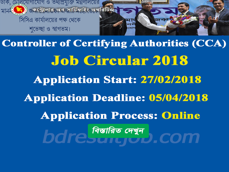 Controller of Certifying Authorities (CCA) Job Circular 2018 ...