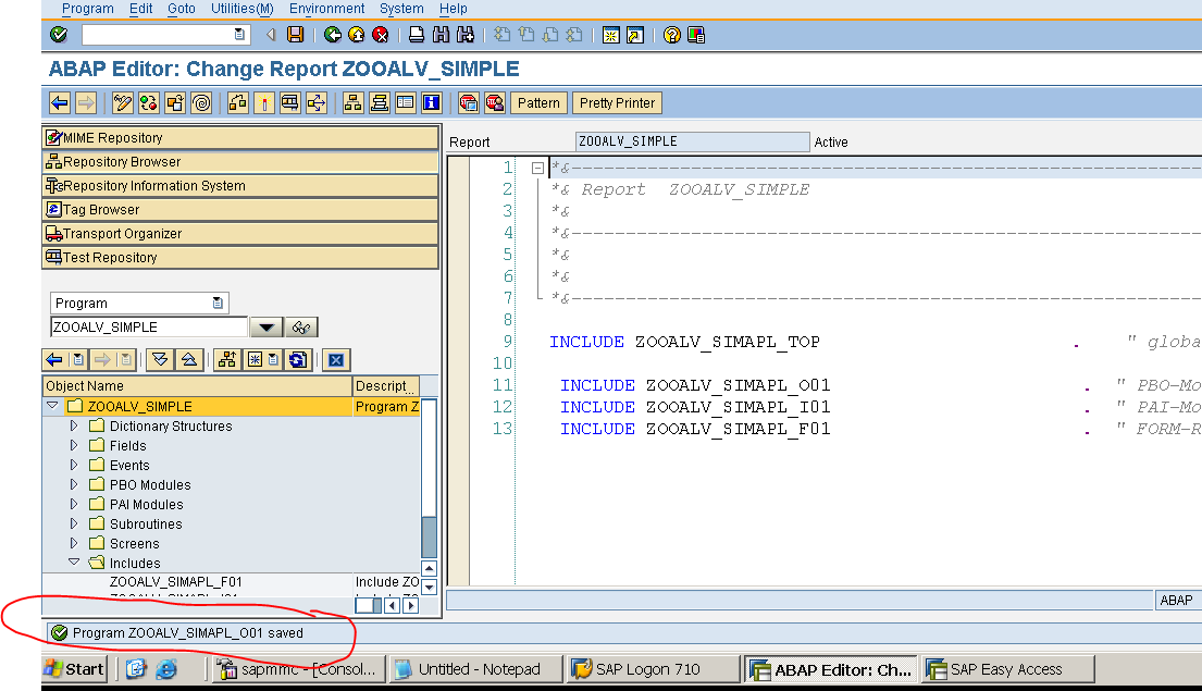 SAP TECH: Basic OO-ALV Report ( SE80 )