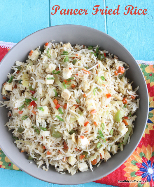 Sandhiya's Cookbook: Paneer Fried Rice | Indian Cottage Cheese Fried ...
