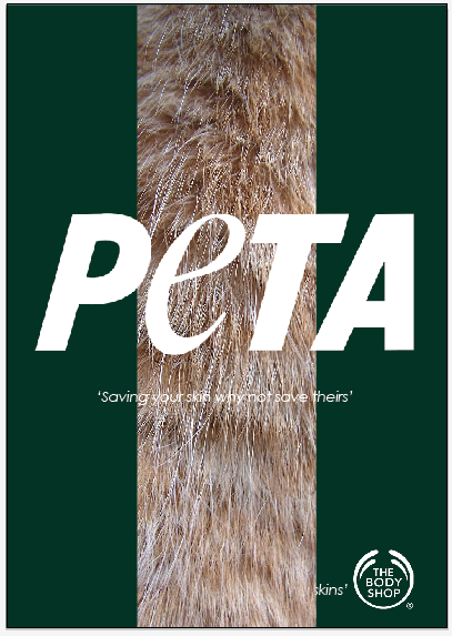 The Body Shop: The A2 product posters/ Peta campaign poster