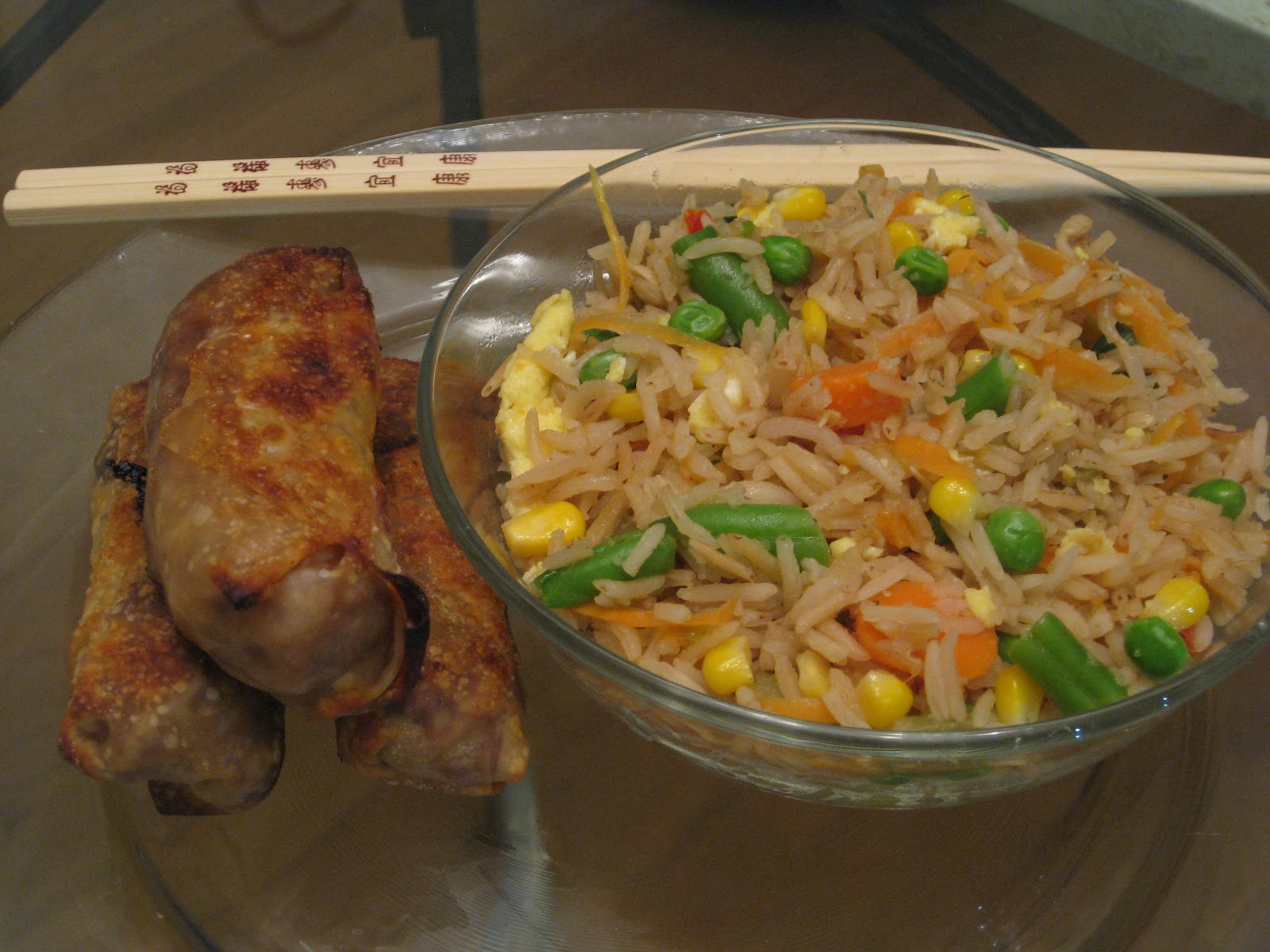 Gourmet-K: Fried Rice and Oven Baked Egg Rolls