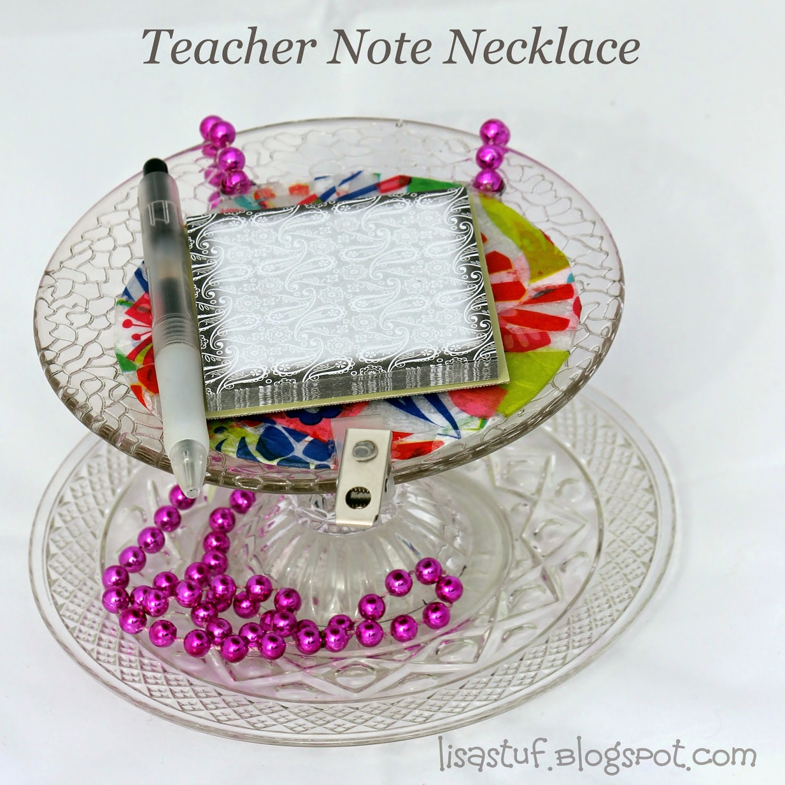 Stuff-n-Such By Lisa: Teacher Note Necklace Made from Upcycled CD